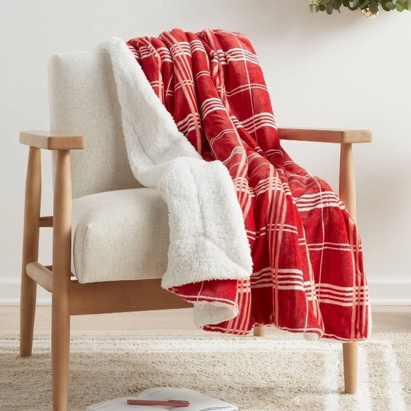 Threshold | Bedding | Threshold Windowpane Plaid Printed Plush With ...